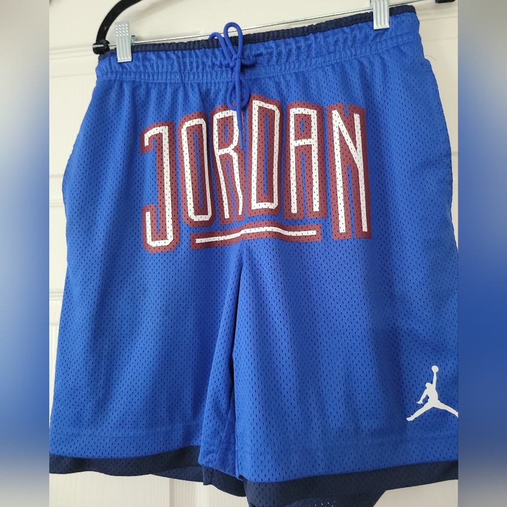 Nike Air Jordan Blue White Basketball Shorts Size Sma… - Gem